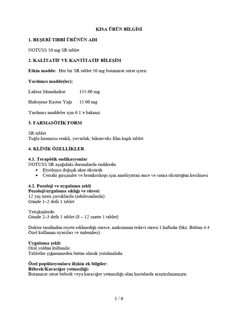 Notuss 50 Mg Sr Tablet | PDF