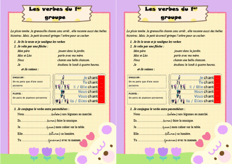Exercices sur les verbes du 1er groupe | PDF