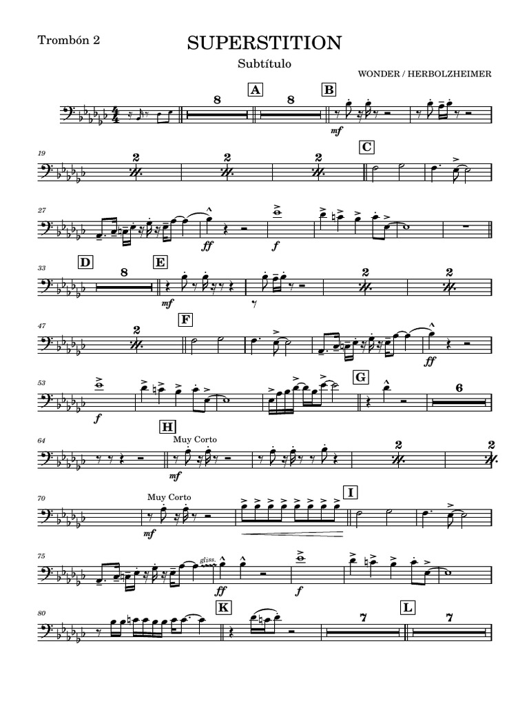 SUPERSTITION Ebm Trombón - 2 | PDF