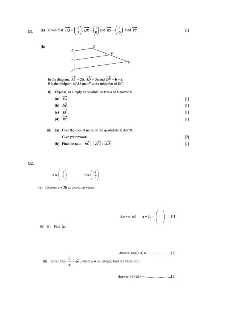 Vectors Test Asif | PDF