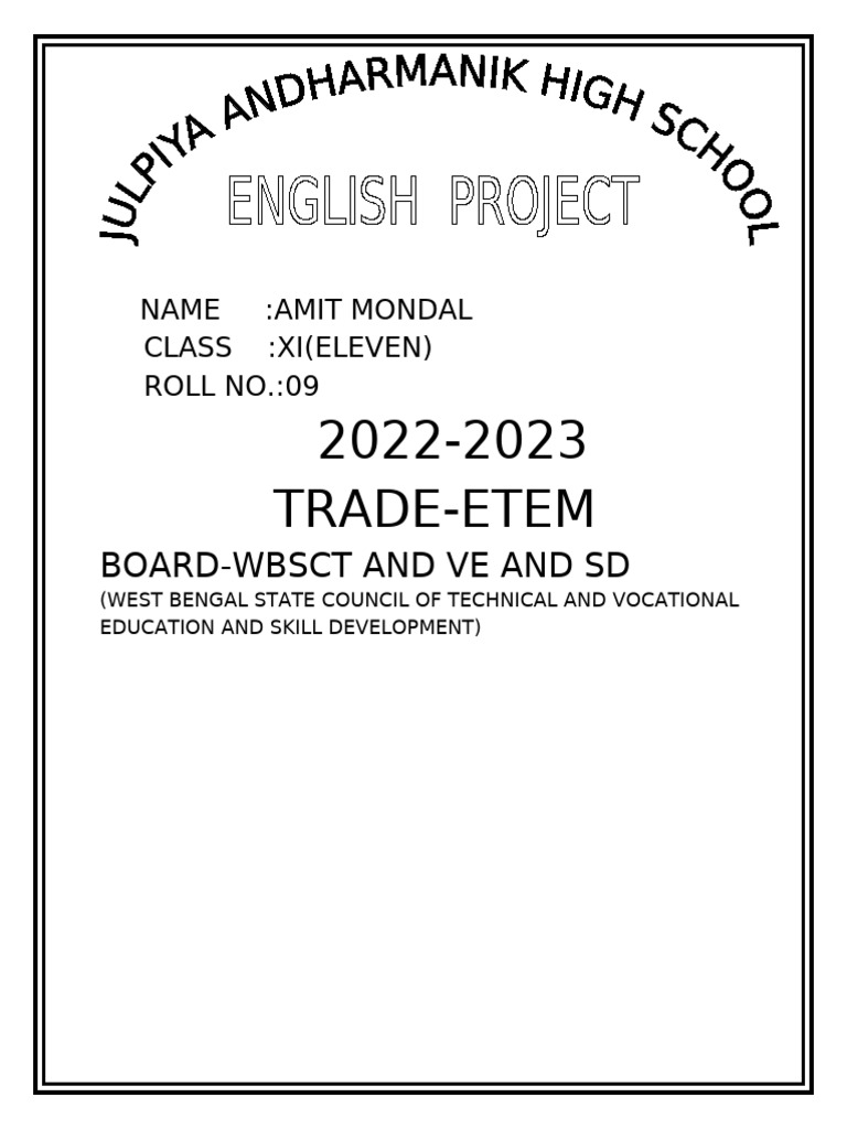 Amit Mondal - XI ETEM Profile 2022-23 | PDF