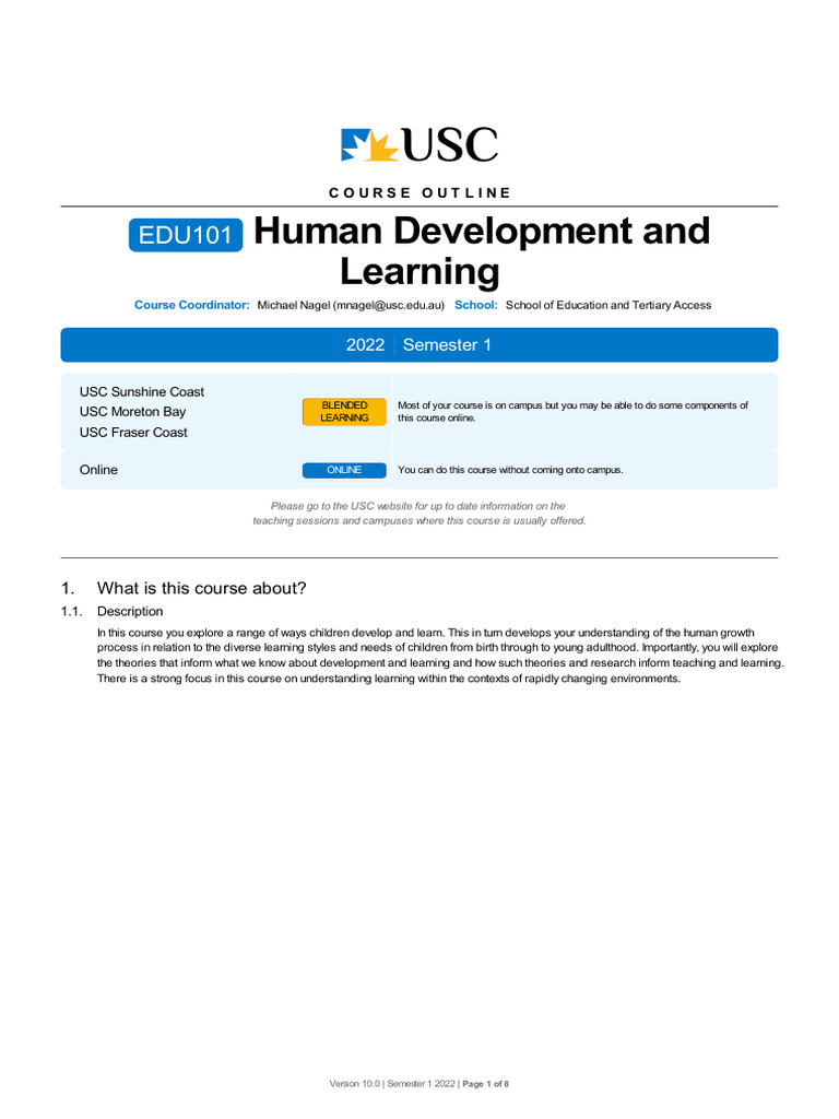 Human Development and Learning Course | PDF | Learning | Knowledge