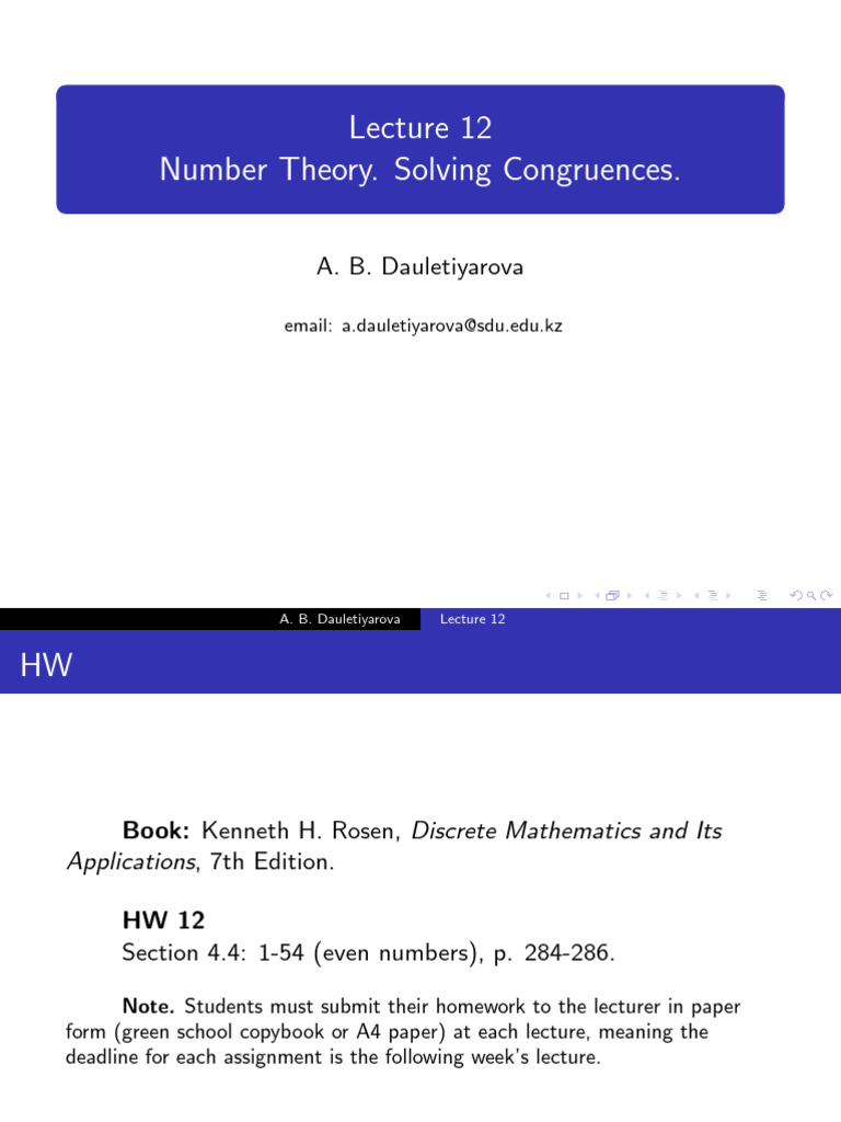 L12 Discrete Math | PDF | Mathematics | Ring Theory