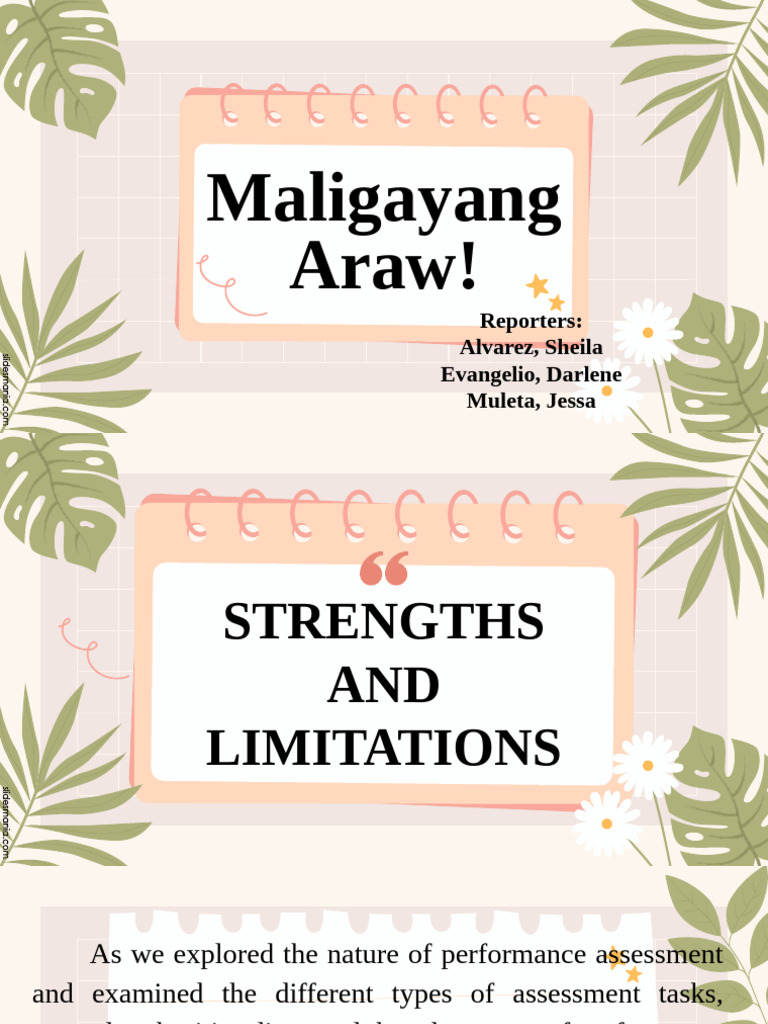 Strengths and Limitations of Performance Assessment | PDF | Educational ...