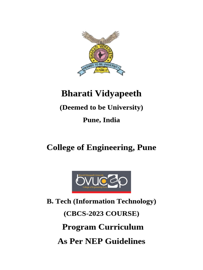 B Tech IT-NEP-2023 Course Syllabus with Codes Sem-I to IV-1-8-24 | PDF ...