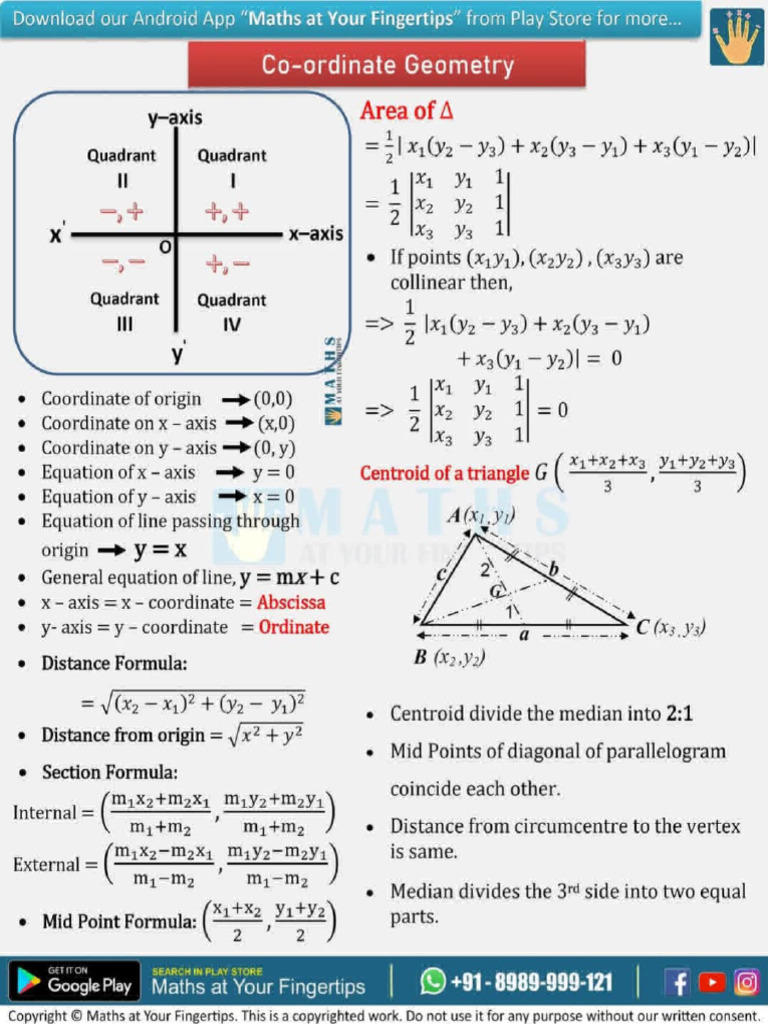 Coordinate Geometry Basics App Guide | PDF | Cartesian Coordinate ...