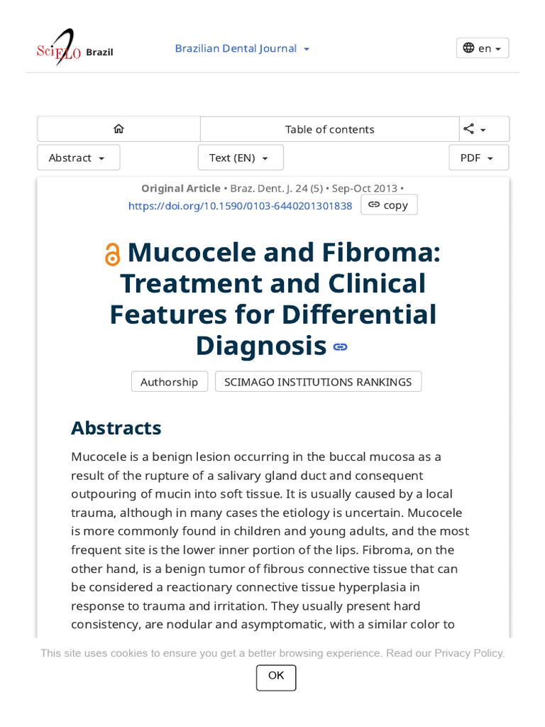 Mucocele and Fibroma - Treatment and Clinical Features For Differential ...