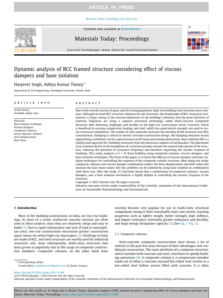 Viscous Damper and Base Damper | PDF | Earthquake Engineering | Solid Mechanics