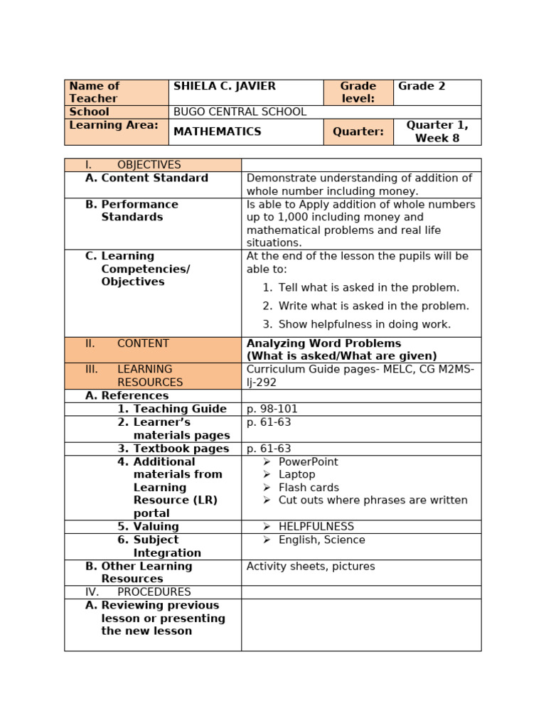 COT - Jvier | PDF | Learning | Curriculum