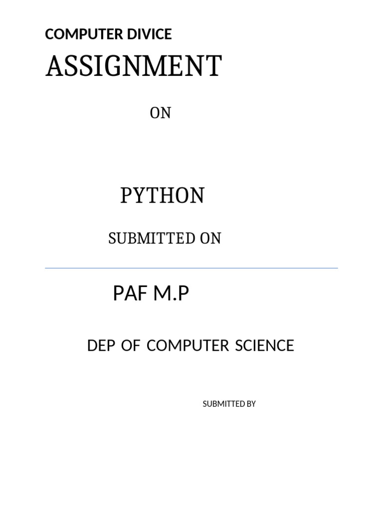 Assignment: Python | PDF | Parameter (Computer Programming) | Method ...