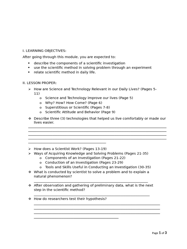 GR 7- SCIENCE MOD 1 | PDF | Scientific Method | Hypothesis