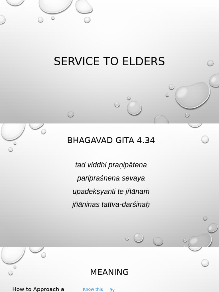 Service To Elders | PDF