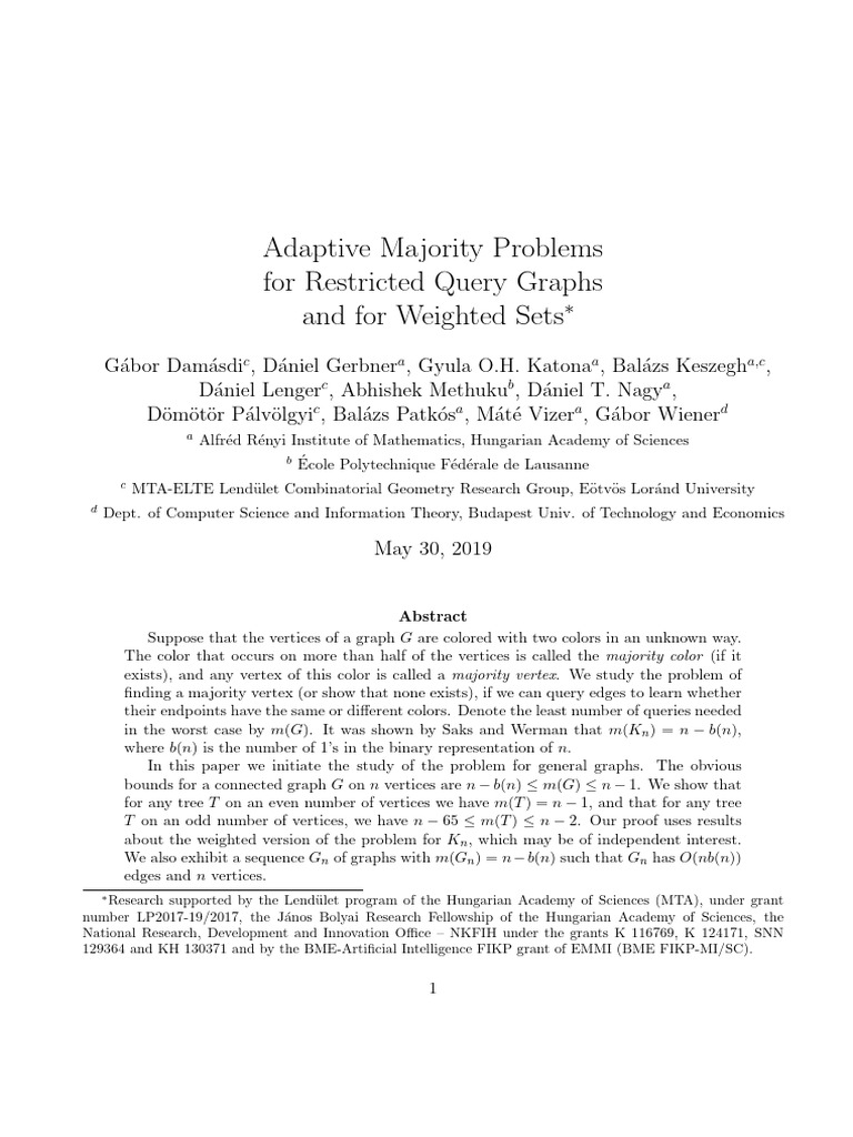 Majority Problems On Graphs | PDF | Vertex (Graph Theory ...