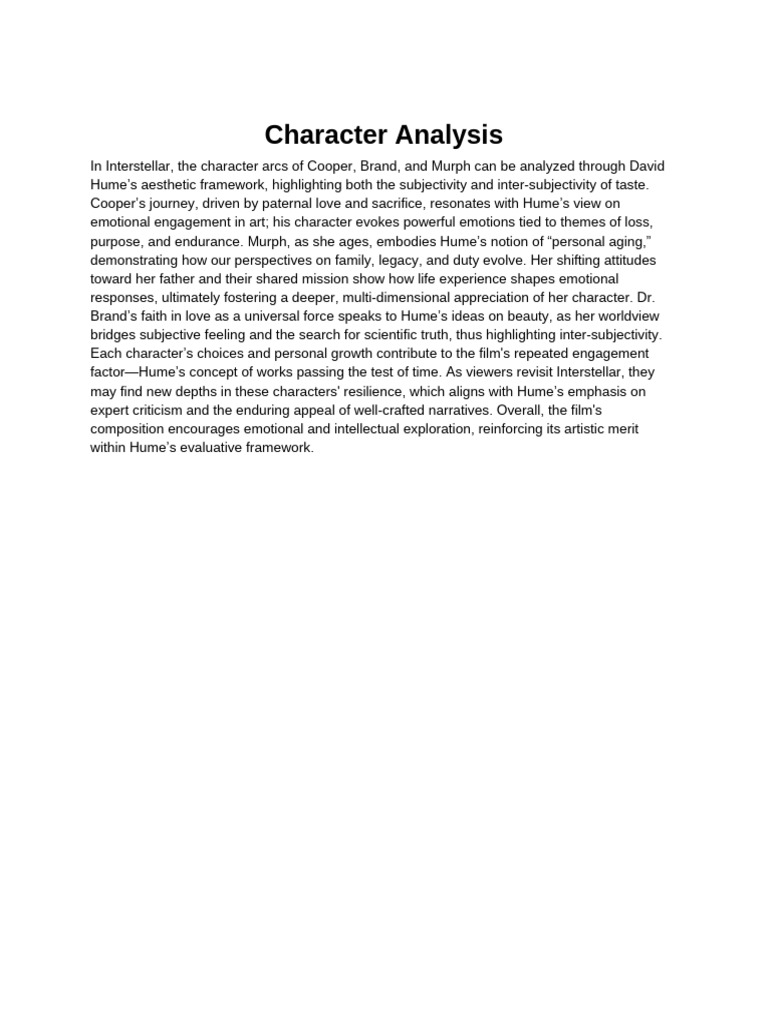 Character Analysis | PDF