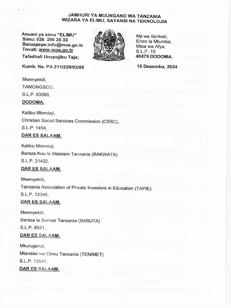 Ramani Ya Tanzania Inayotumika Kufundishia Wanafunzi Shuleni 2 | PDF