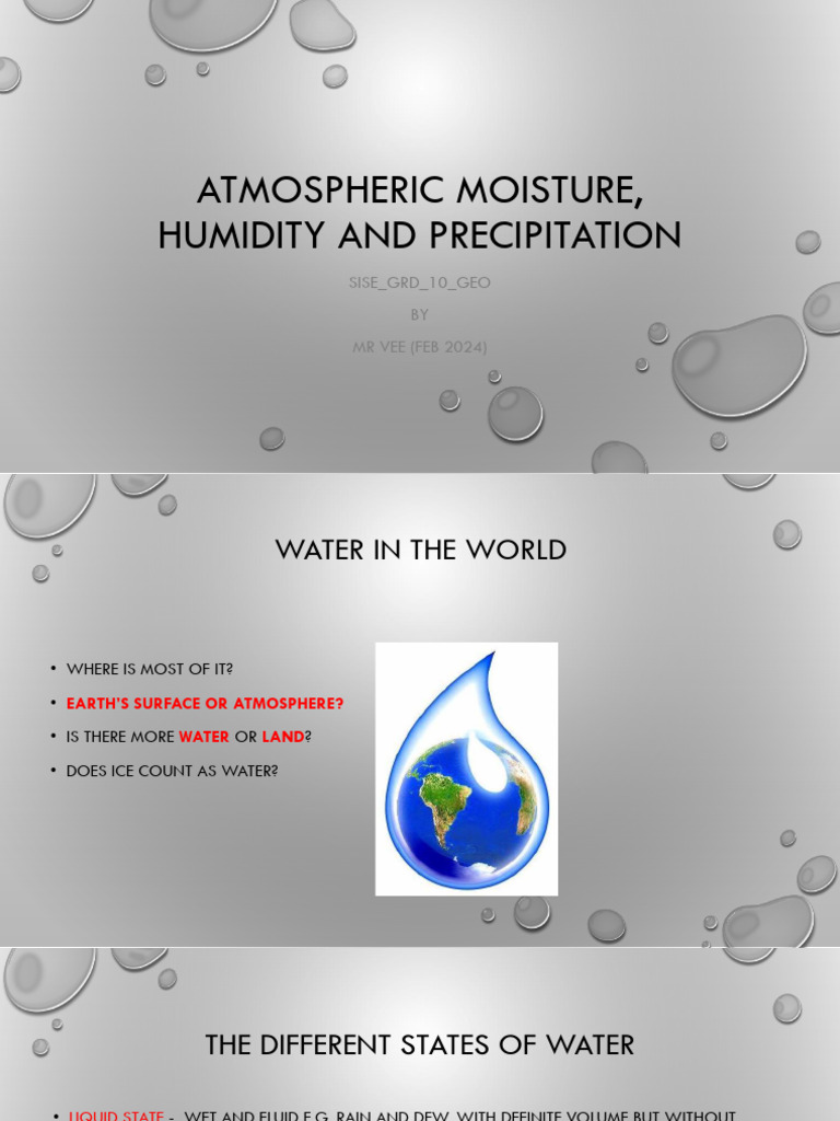 Atmospheric Moisture, Humidity and Precipitation | PDF | Water Vapor ...