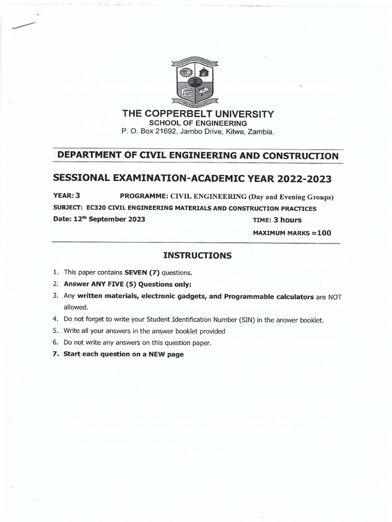 Ec 2023 Exam Past Papers | PDF