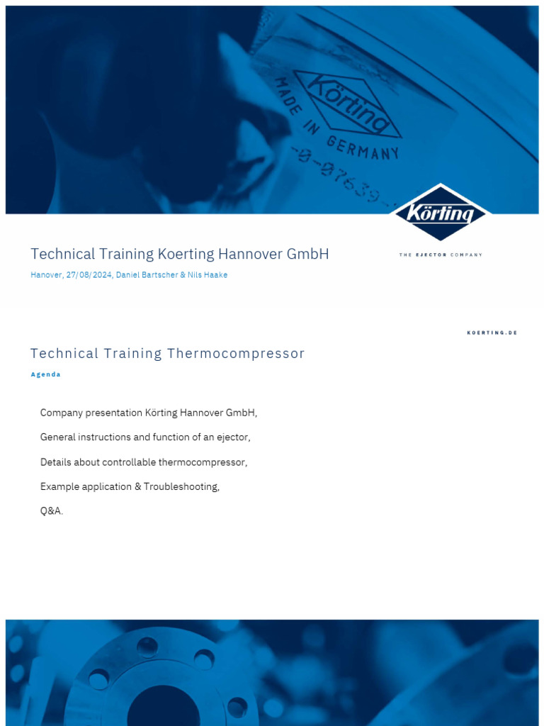 Körting - Technical Training | PDF | Gases | Gas Technologies