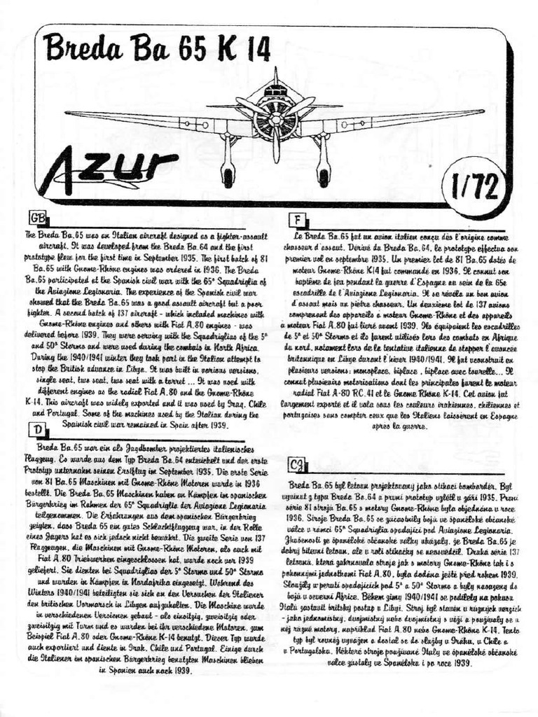 Breda Ba 165-Instructions | PDF