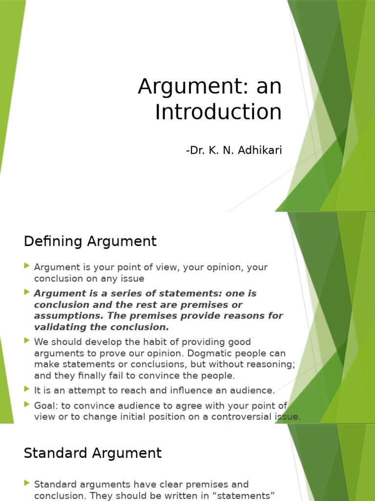 5. Argument Introduction | PDF | Argument | Logical Consequence