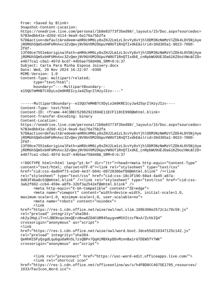 Carta para Minha Esposa Joisery | PDF | Html Element | Typefaces