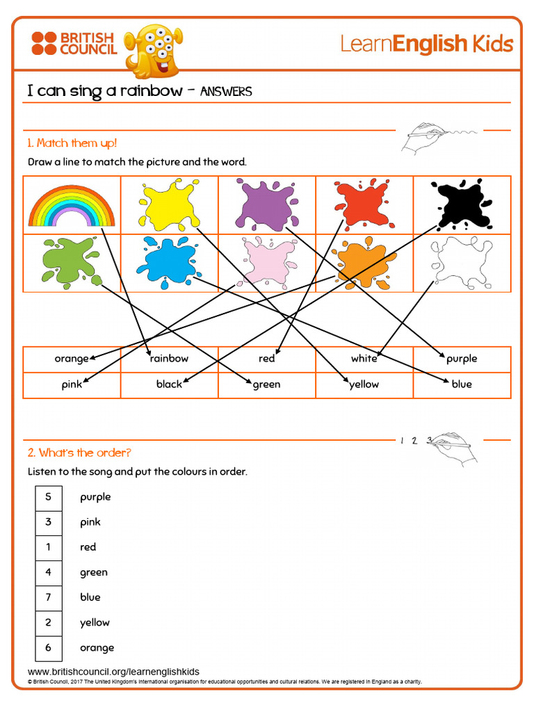 Songs I Can Sing A Rainbow Answers 2017 | PDF | Color