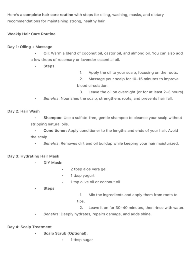 Here’s a complete hair care routine with steps for oiling, washing ...