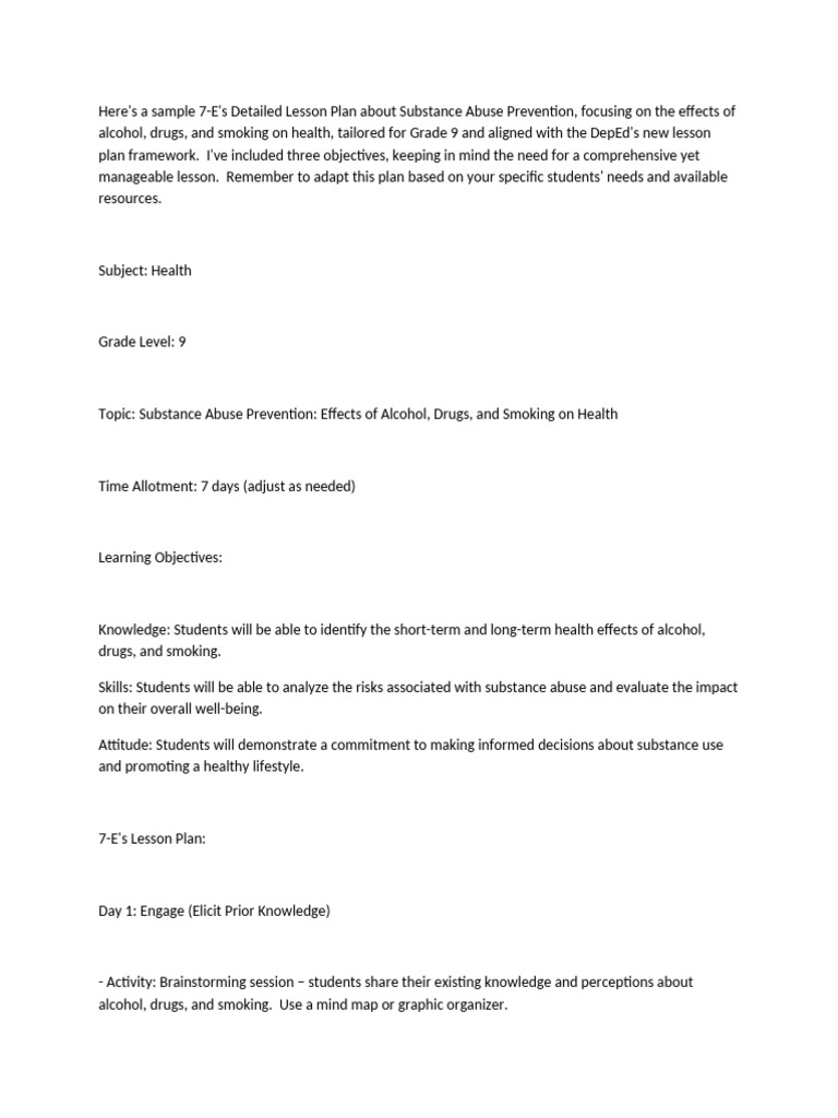 Inbound 2861513885167558713 | PDF | Substance Abuse | Lesson Plan
