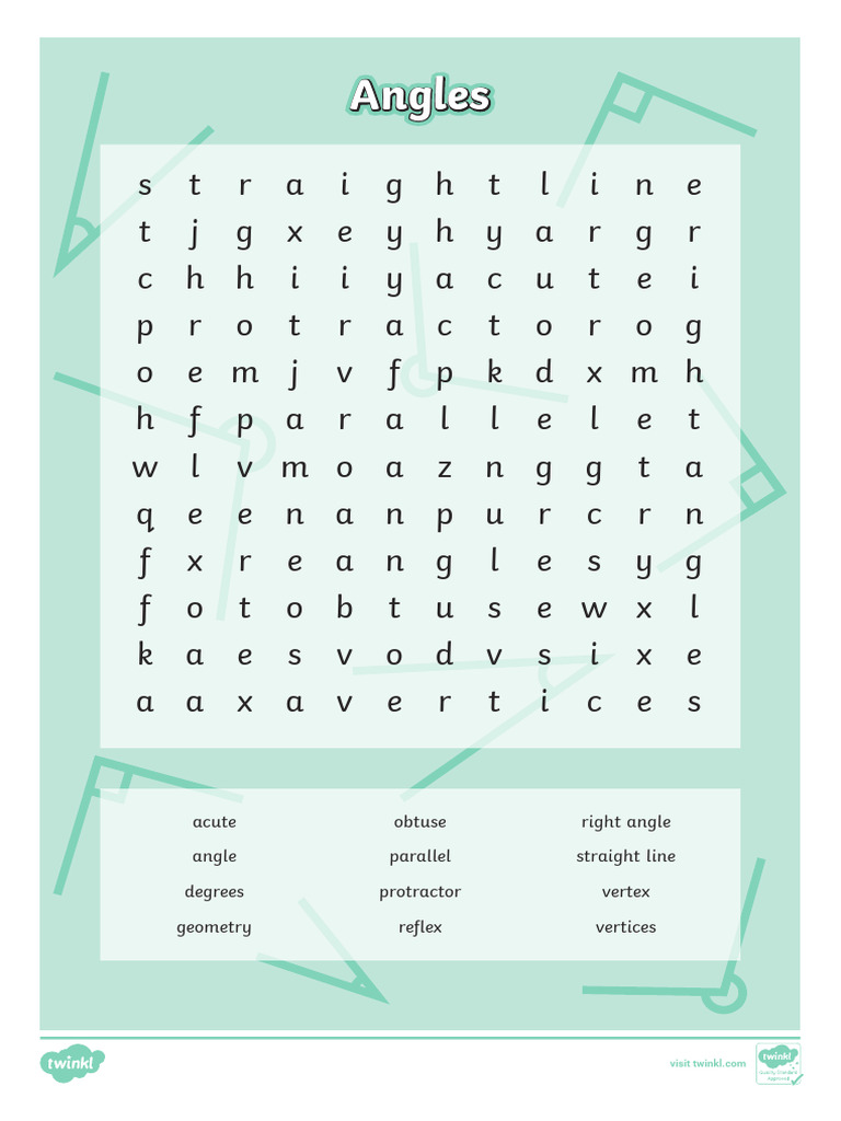 Angle Vocabulary Worksheet | PDF