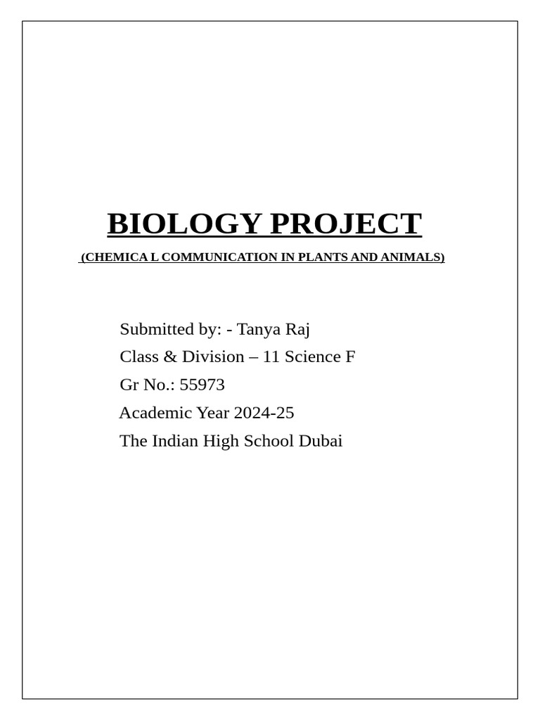 Biology Project | PDF
