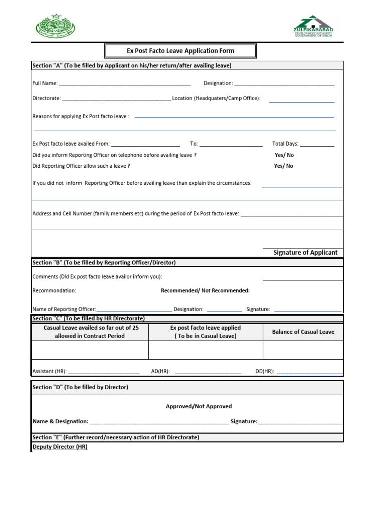 Ex-Post Facto Leave Form 24 | PDF
