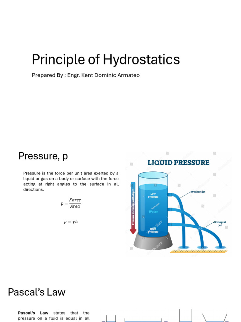 2. Principles of Hydrostatics.pptx | PDF | Pressure | Pressure Measurement