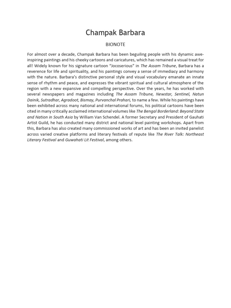 Biodata - Champak Barbara | PDF