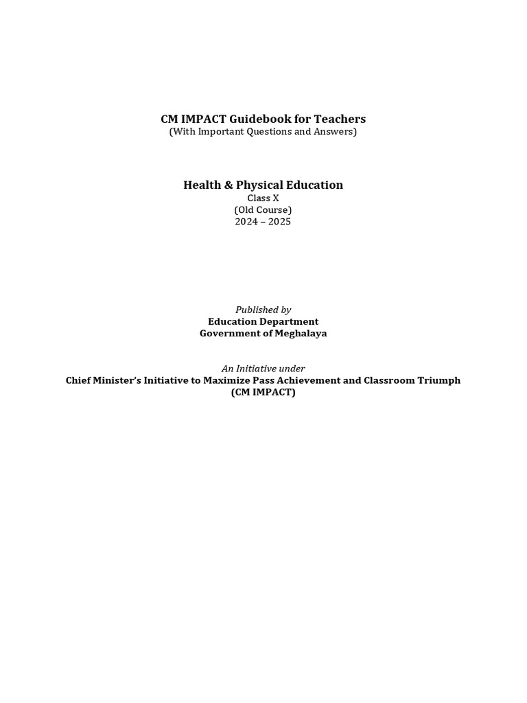 CM IMPACT Guidebook for Class X Teachers | PDF | Immune System | Ayurveda