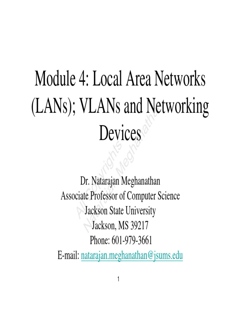 CSC435 Sp2014 Module 4 LANs ExtendedLANs VLANs | PDF | Network Topology | Ethernet