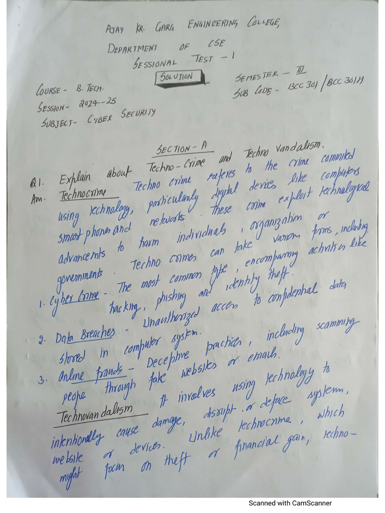 Cyber Security ST1 Solution | PDF