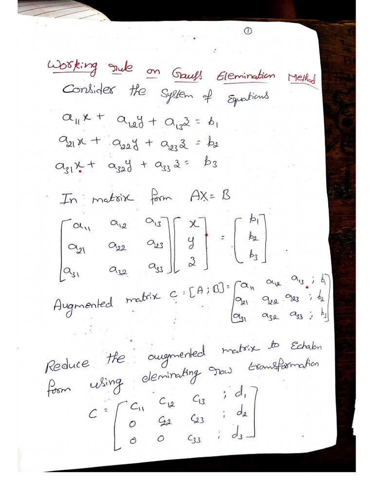 gauss elimination method | PDF