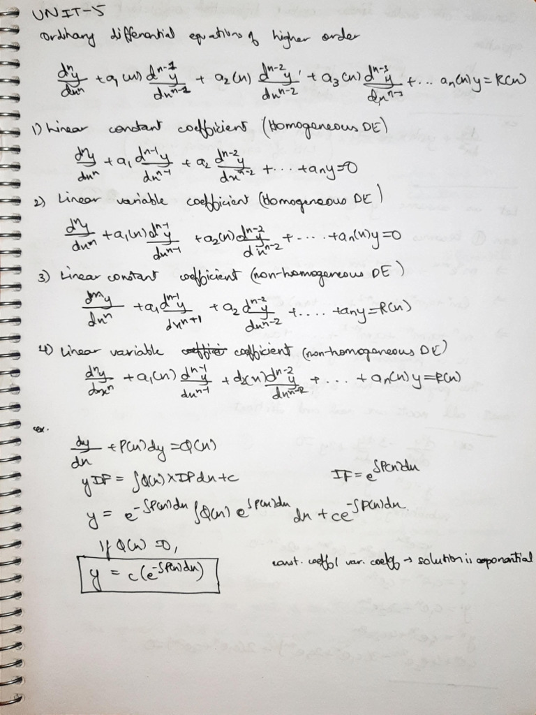 U4 Diff Eqns of Higher Order | PDF