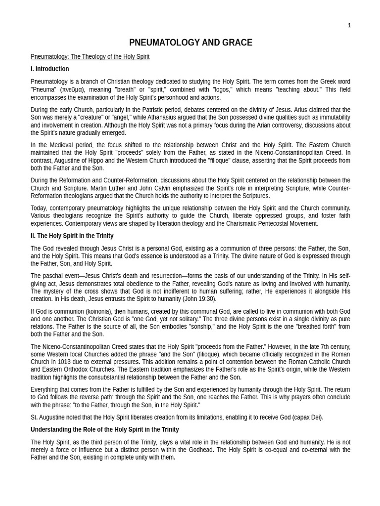 Understanding Pneumatology and the Holy Spirit | PDF | God The Father ...