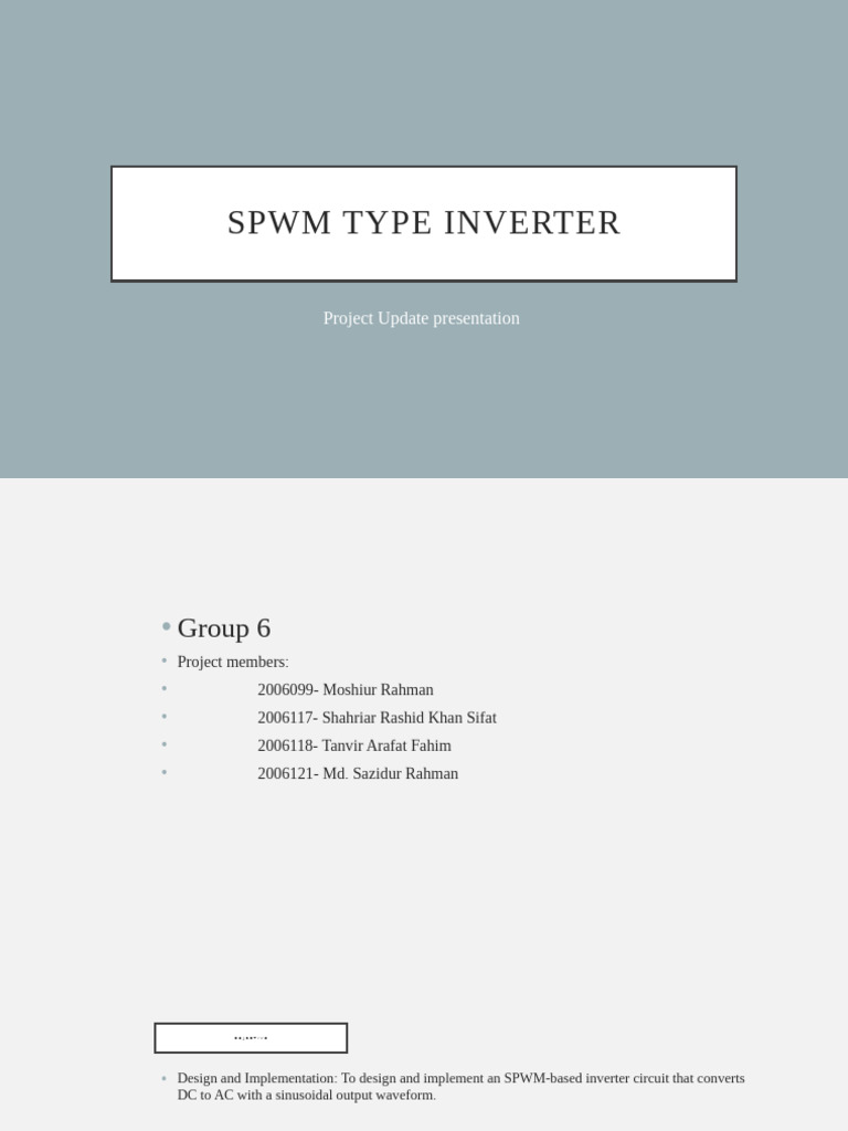 SPWM Type Inverter | PDF