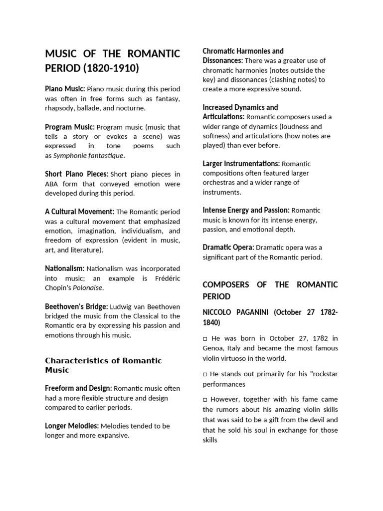 Key Composers of the Romantic Era | PDF | Romantic Music | Franz Liszt