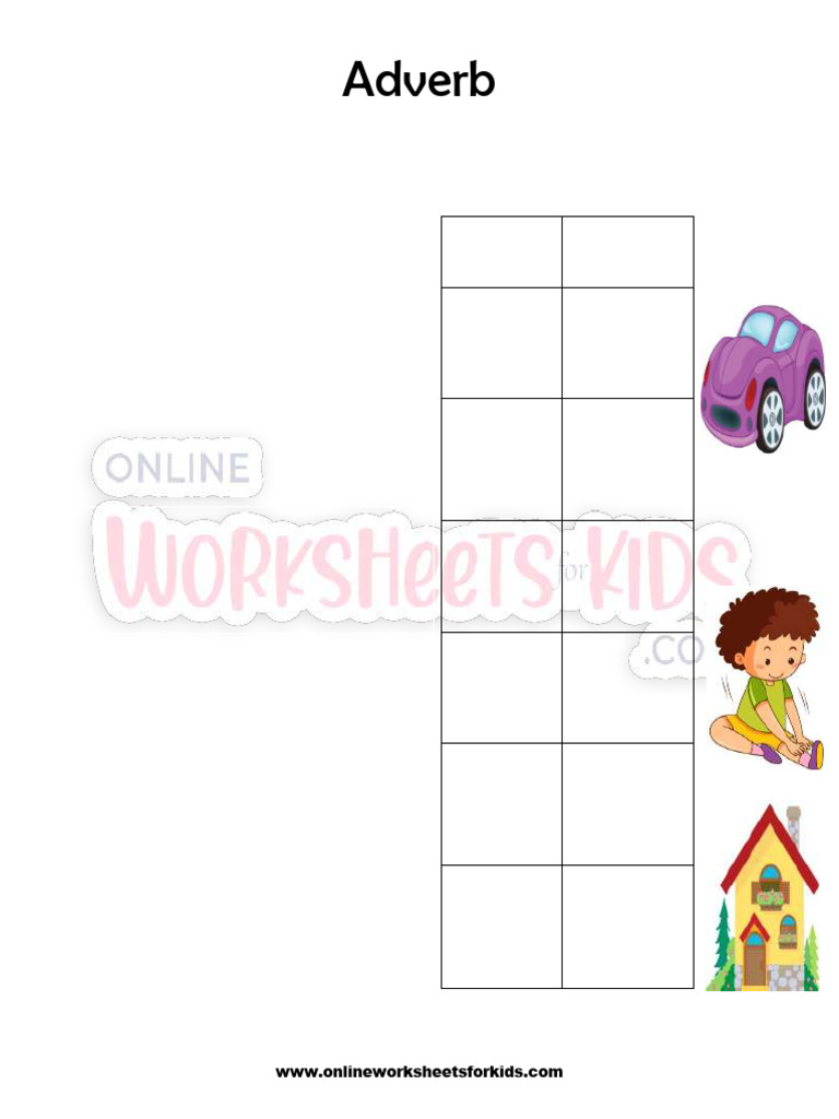 Adverb Worksheet For Grade 1-8 | PDF