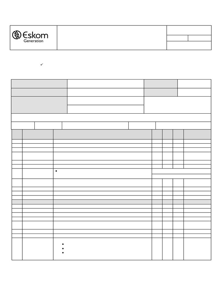 NTEC - Eskom Safety File Requirement Checklist | PDF | Occupational ...