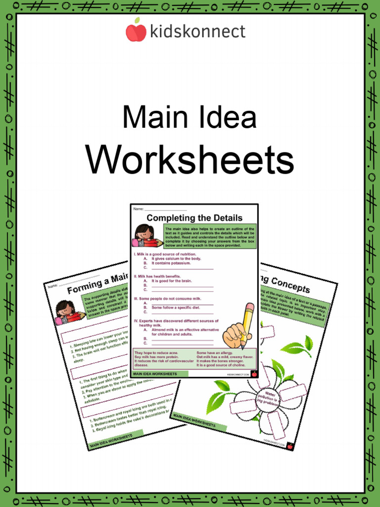 Main Idea Worksheets Sample | PDF | Essays | Paragraph