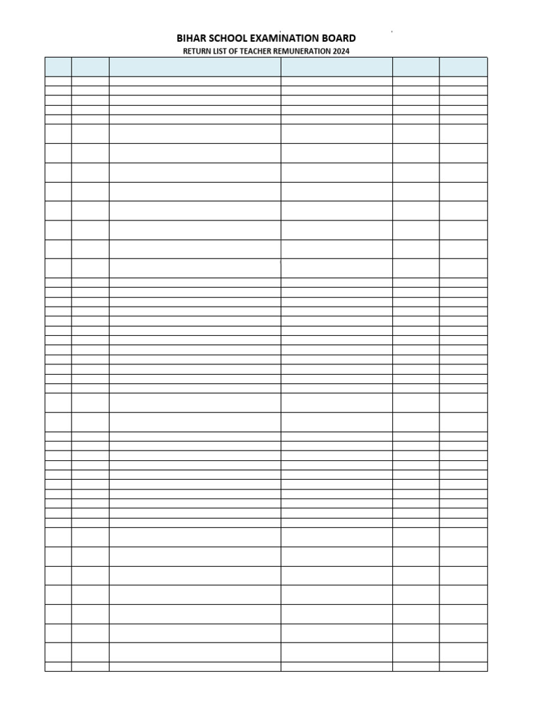 Matric Return List Teacher 2024 | PDF