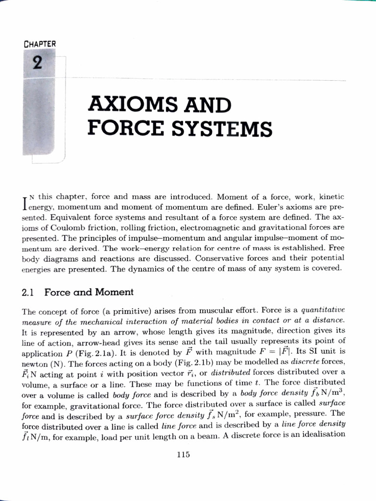 Forces and Axioms PC Dumir | PDF