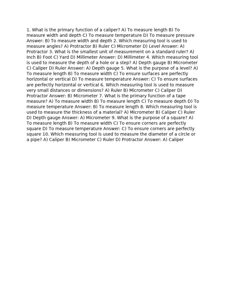 Pre-Test for Carpentry | PDF