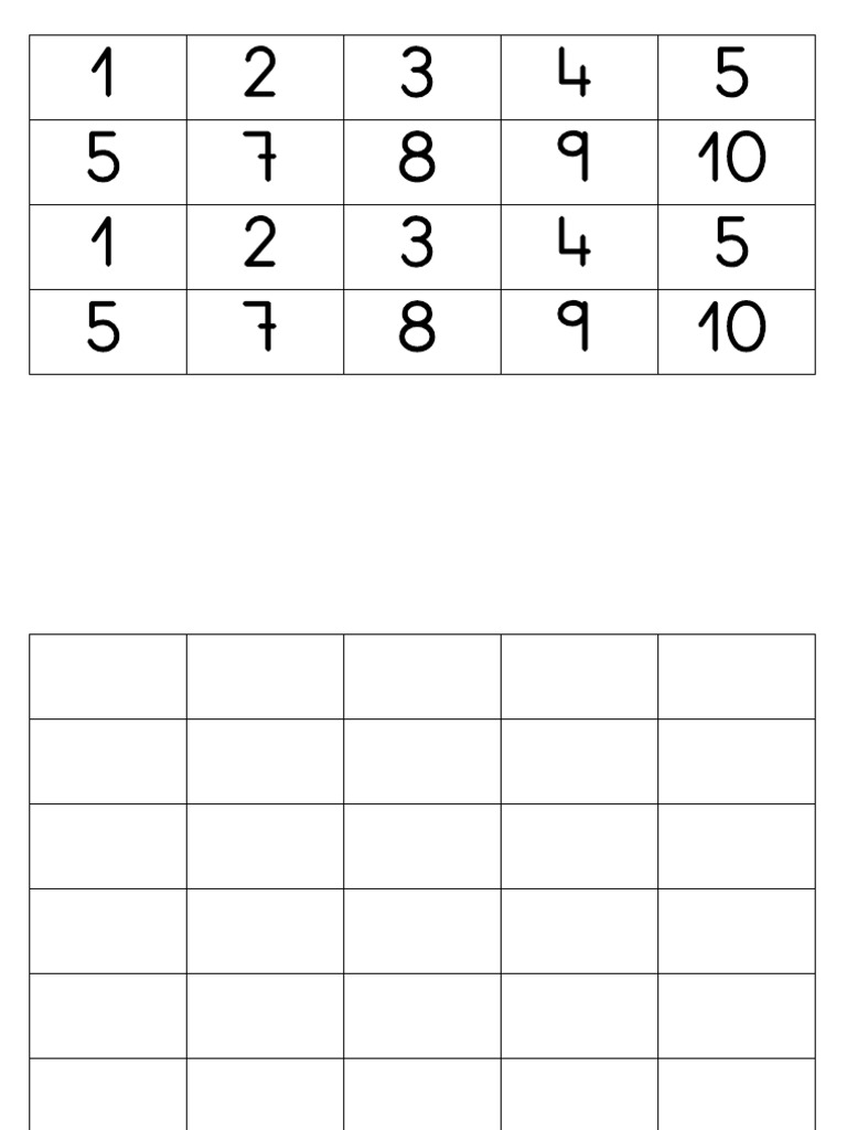 Tabla Cantidades para Completar Con Números | PDF