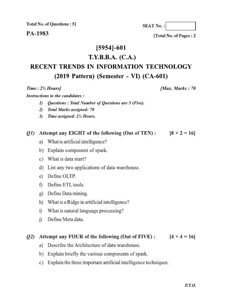 Question Paper 2 | PDF