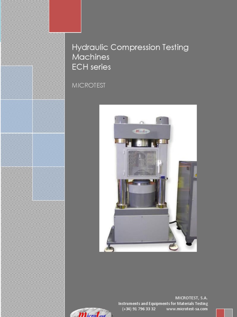 Ech Microtest Hydraulic Compresion Testing Machine | PDF | Automation ...